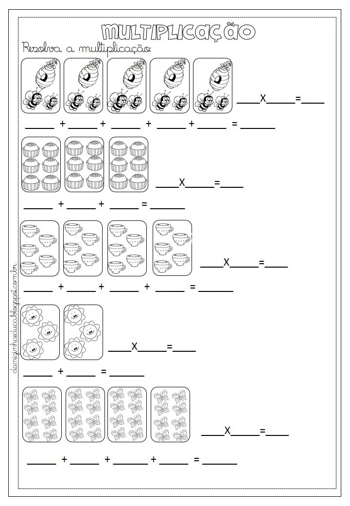 Atividades de Multiplicação para Imprimir. — SÓ ESCOLA