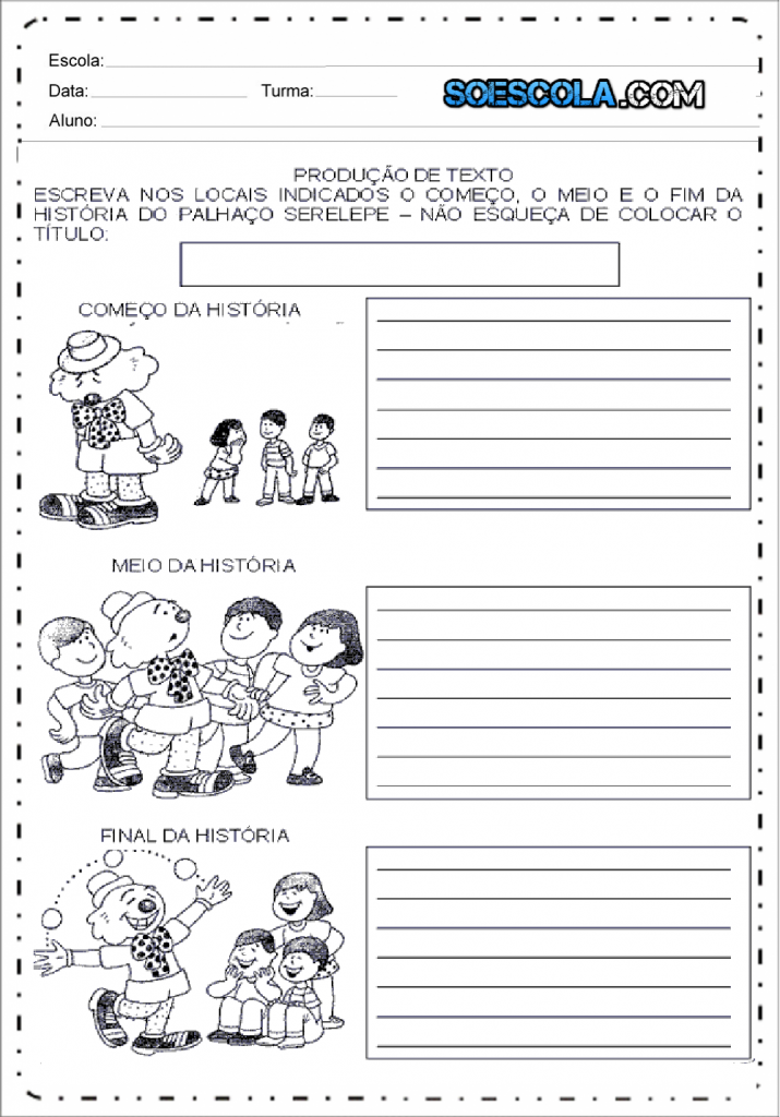 10 Atividades de produção de texto 2 ano - SÓ ESCOLA