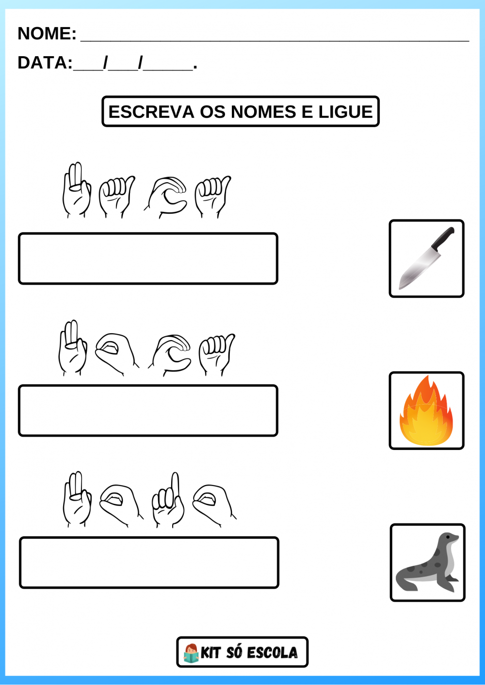 Atividades de Libras - SÓ ESCOLA