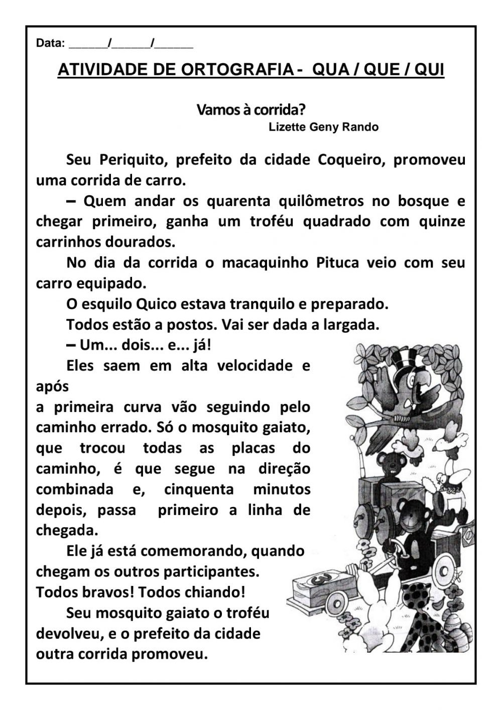 Atividades de Ortografia: Qua, Que e Qui - SÓ ESCOLA