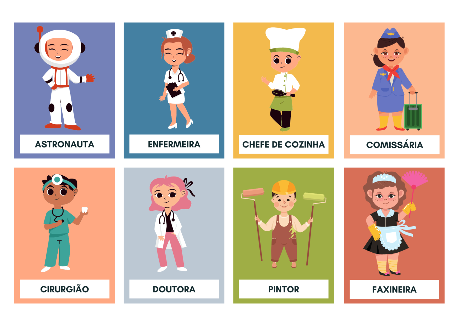 A Arte de Educar: CARDS PARA TRABALHAR AS PROFISSÕES