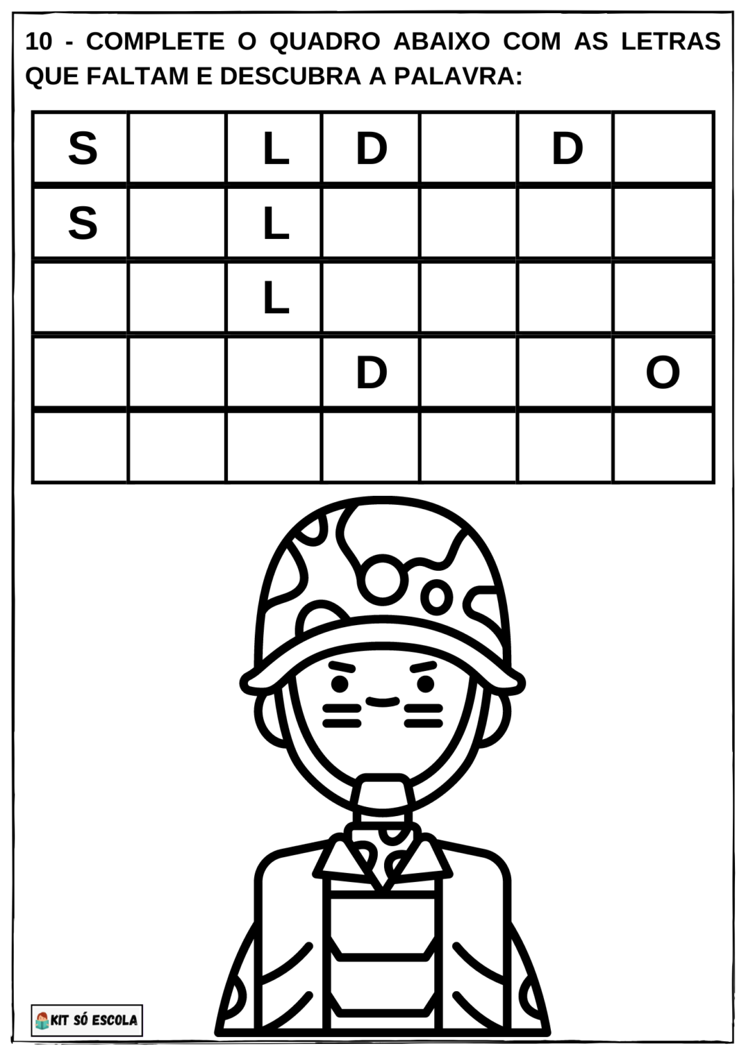 6 Atividades dia do Soldado - SÓ ESCOLA