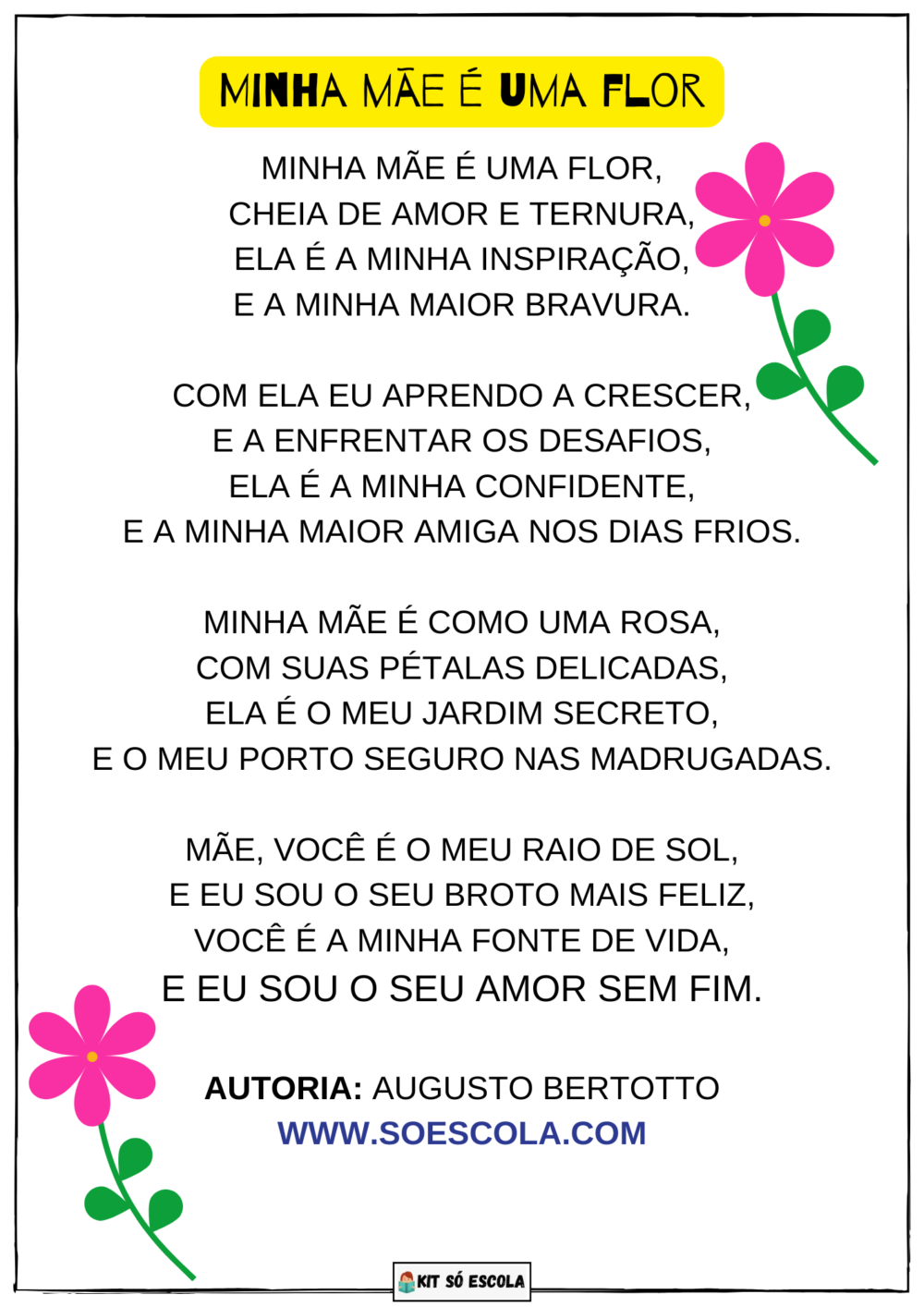 5 Poemas Dia das Mães - SÓ ESCOLA