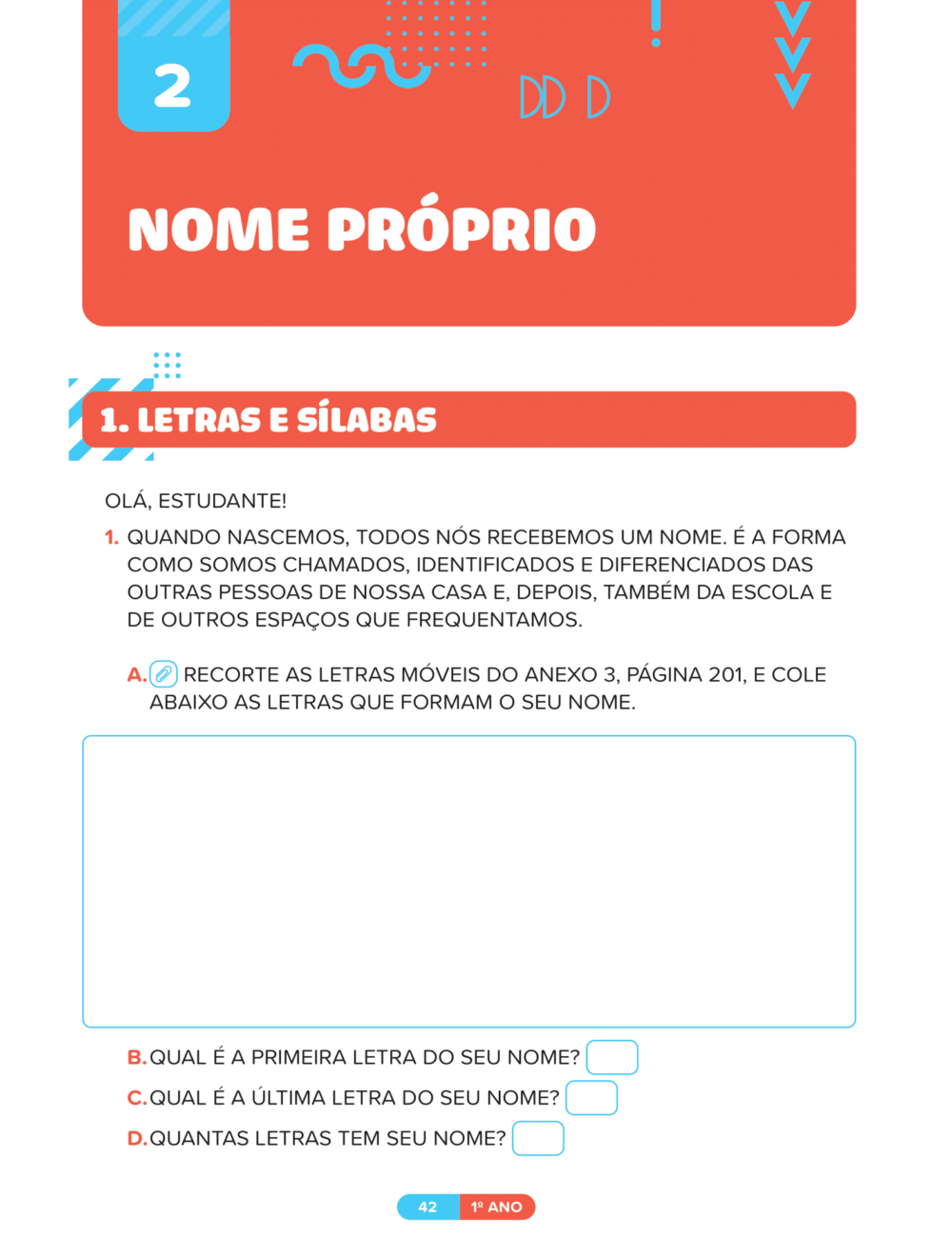 Atividades com Nome Próprio: 1 ano - SÓ ESCOLA