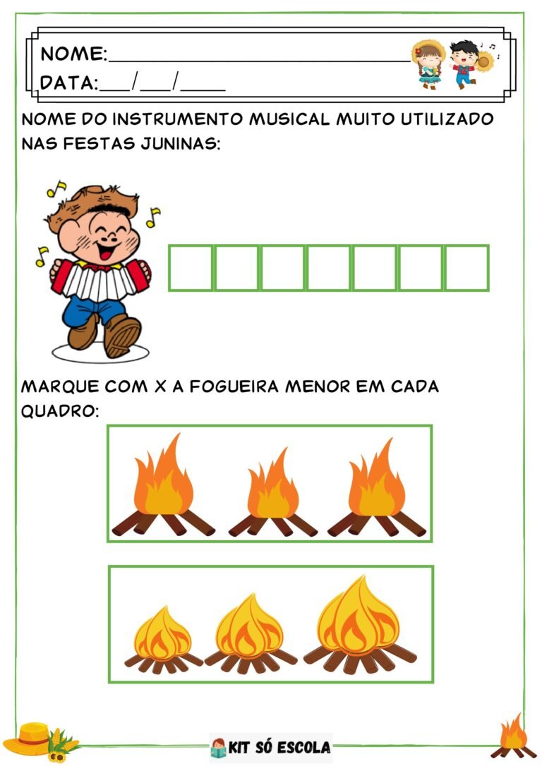 Festa Junina: 6 Atividades para imprimir - SÓ ESCOLA
